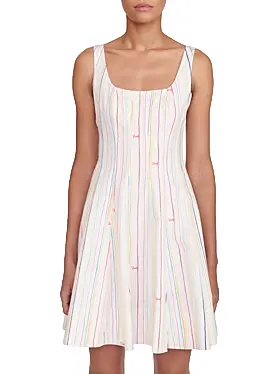 Staud Wells Mini Dress Multi Stripe