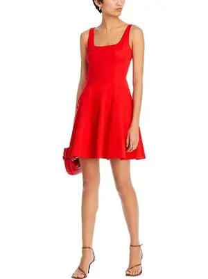 Staud Wells Mini Dress Red Rose