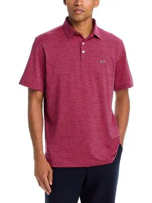 Vineyard Vines Bradley Striped Sankaty Polo Shirt - Red/blue Depth