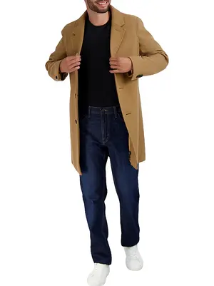Cole Haan Single-Breasted Top Coat Camel
