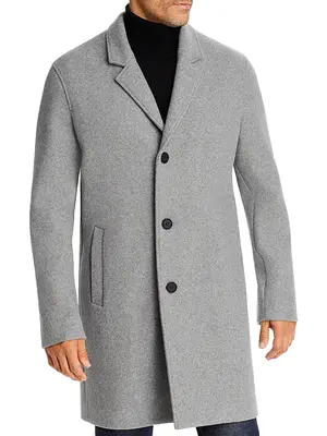Cole Haan Single-Breasted Top Coat Light Gray