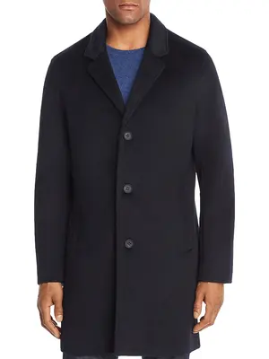 Cole Haan Single-Breasted Top Coat Navy
