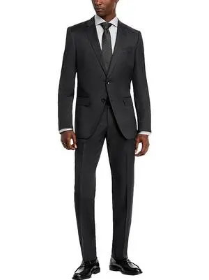 BOSS Huge/genius Wool Twill Slim Fit Suit - Charcoal