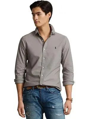 Polo Ralph Lauren Classic Fit Long Sleeve Cotton Oxford Button Down Shirt Grey