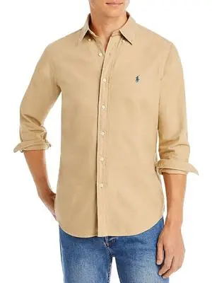 Polo Ralph Lauren Classic Fit Long Sleeve Cotton Oxford Button Down Shirt Surrey Tan