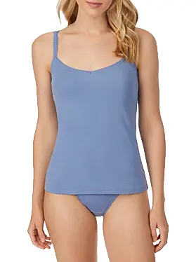 ON GOSSAMER On Gossamer Cabana Cotton Blend Camisole Blue Mist