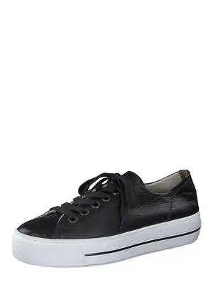 Paul Green Bixby Low Top Sneakers - Black Leather