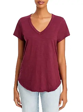 Wilt Shrunken V-Neck Tee Cranberry