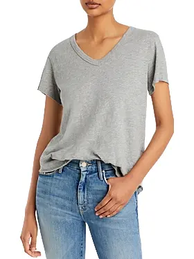 Wilt Shrunken V-Neck Tee Grey Heather