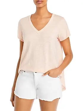 Wilt Shrunken V-Neck Tee Peach