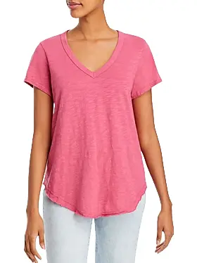 Wilt Shrunken V-Neck Tee Raspberry