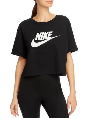 Nike Essential Cropped Logo Tee - Black
