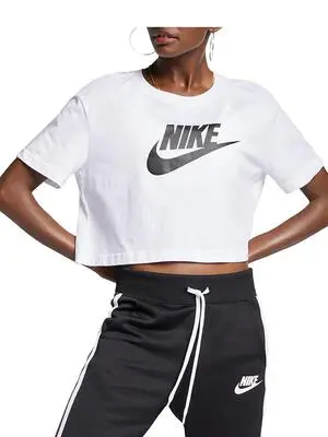 Nike Essential Cropped Logo Tee - White
