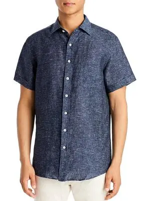 Rodd & Gunn RODD & GUNN Ellerslie Linen Textured Classic Fit Button-Up Shirt Blue Haze