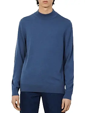 Sandro Industrial Slim Fit Sweater Blue Gray