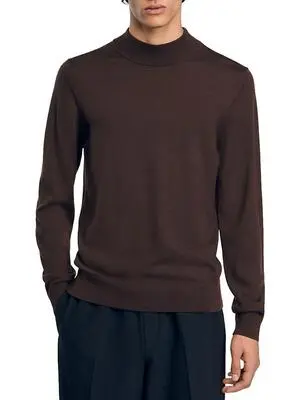 Sandro Industrial Slim Fit Sweater Chocolate