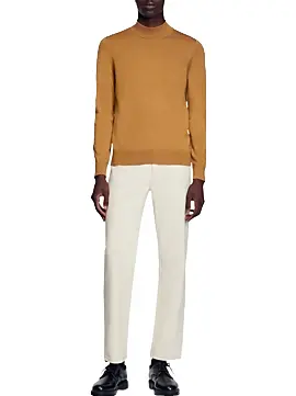 Sandro Industrial Slim Fit Sweater Light Brown