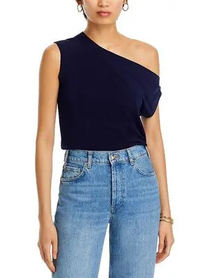 Norma Kamali Drop Shoulder Asymmetric Top True Navy