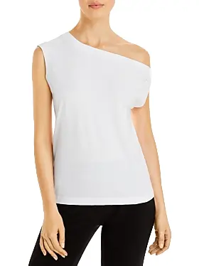 Norma Kamali Norma Kamali Drop Shoulder Asymmetric Top White