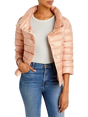 Herno Herno Sofia Iconico Cropped Down Puffer Coat Apricot