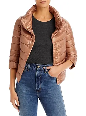 Herno Herno Sofia Iconico Cropped Down Puffer Coat Beet