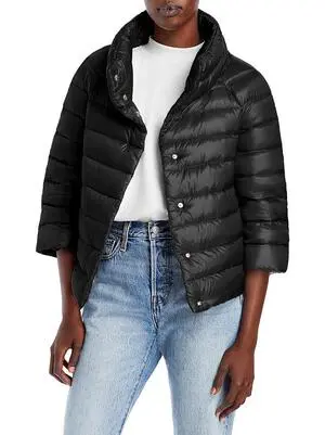 Herno Sofia Iconico Cropped Down Puffer Coat - Black