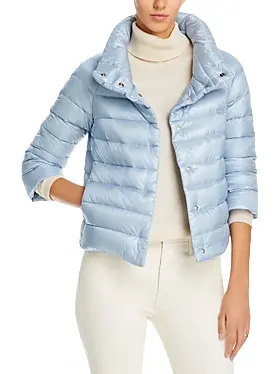 Herno Herno Sofia Iconico Cropped Down Puffer Coat Celeste