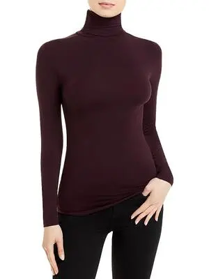 Majestic Filatures Soft Touch Long Sleeve Turtleneck - Aubergine