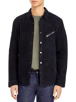 John Varvatos Collection Suede Shirt Jacket - Midnight