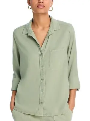 Bella Dahl Long Sleeve Button-Down Top Olive Grove