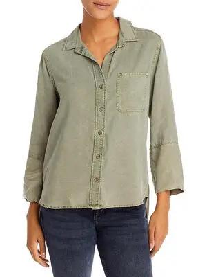 Bella Dahl Long Sleeve Button-Down Top Soft Army