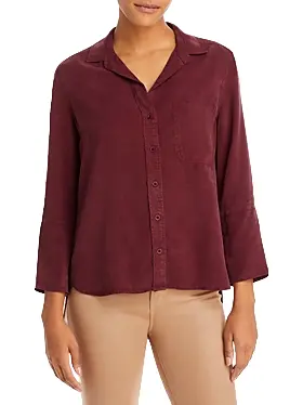 Bella Dahl Long Sleeve Button-Down Top Wildberry