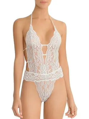 IN BLOOM BY JONQUIL Lace Teddy - Ivory/pale Blue