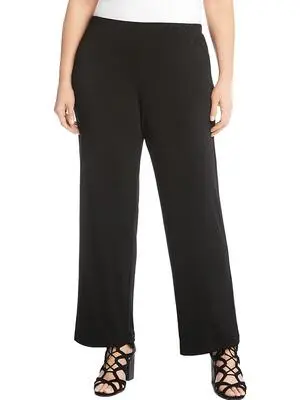 Karen Kane Plus Crepe Straight-leg Pants - Black
