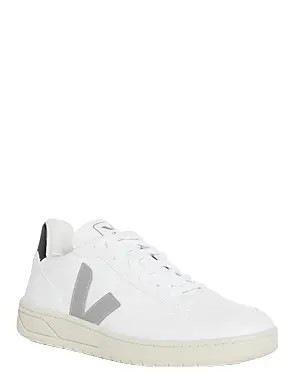 VEJA V-10 Low-Top Leather Sneakers Gray/black