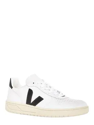 VEJA V-10 Low-Top Leather Sneakers White/black