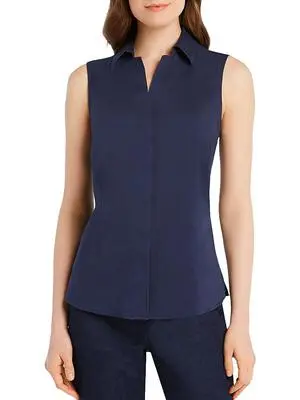 Foxcroft Taylor Sleeveless Non-iron Shirt - Navy