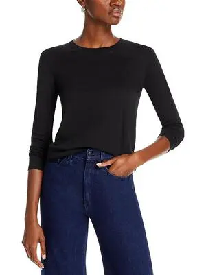 Vince Essential Crewneck Top - Black