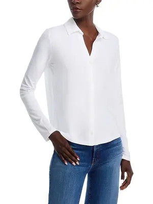 Majestic Filatures Soft Touch Knit Shirt Blanc