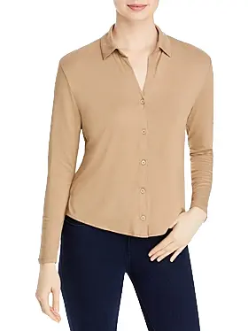 Majestic Filatures Soft Touch Knit Shirt Ficelle
