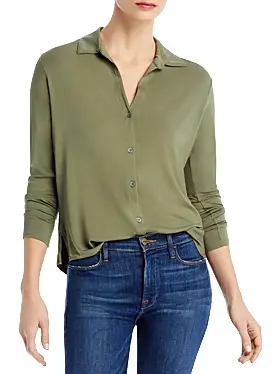 Majestic Filatures Soft Touch Knit Shirt Khaki