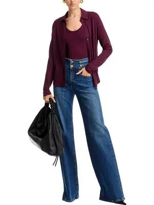 Majestic Filatures Soft Touch Knit Shirt Prune