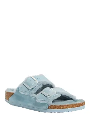 BIRKENSTOCK Arizona Shearling Slide Sandals Blue