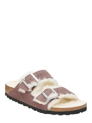 BIRKENSTOCK Arizona Shearling Slide Sandals Purple