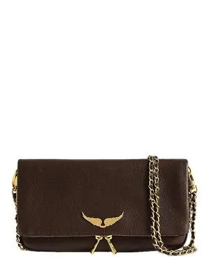 Zadig&Voltaire Rock Leather Shoulder Bag Brownie