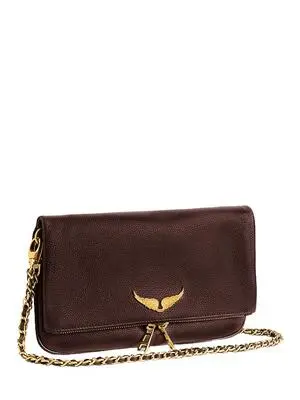Zadig&Voltaire Rock Leather Shoulder Bag - Deep Purple