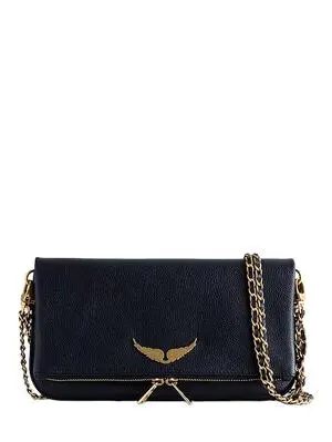 Zadig&Voltaire Rock Leather Shoulder Bag - Ink/gold