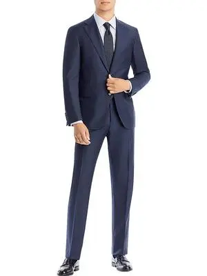 Canali Capri Melange Twill Solid Slim Fit Suit - Navy