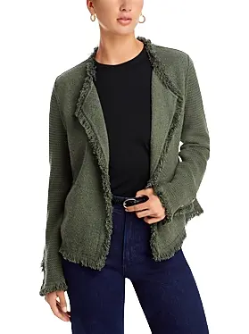 NIC+ZOE NIC+ZOE Fringe Knit Jacket Briar