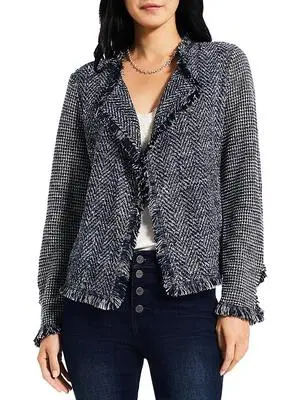 NIC+ZOE NIC+ZOE Fringe Knit Jacket Indigo Multi